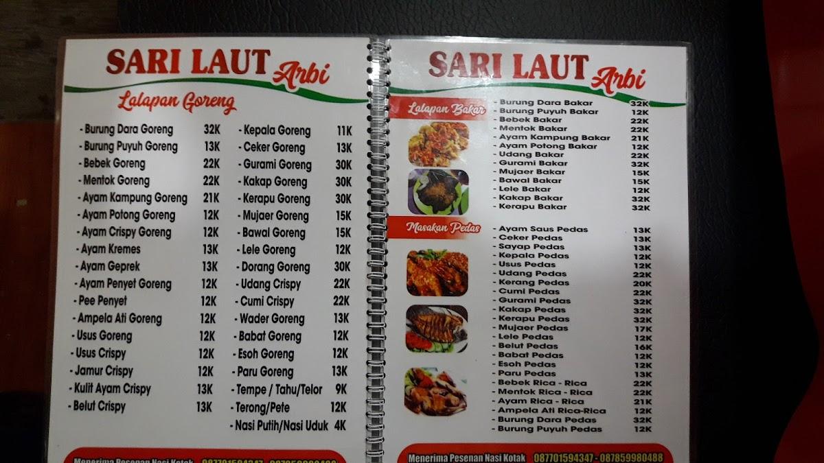 Menu at SARI LAUT ARBY restaurant, Malang