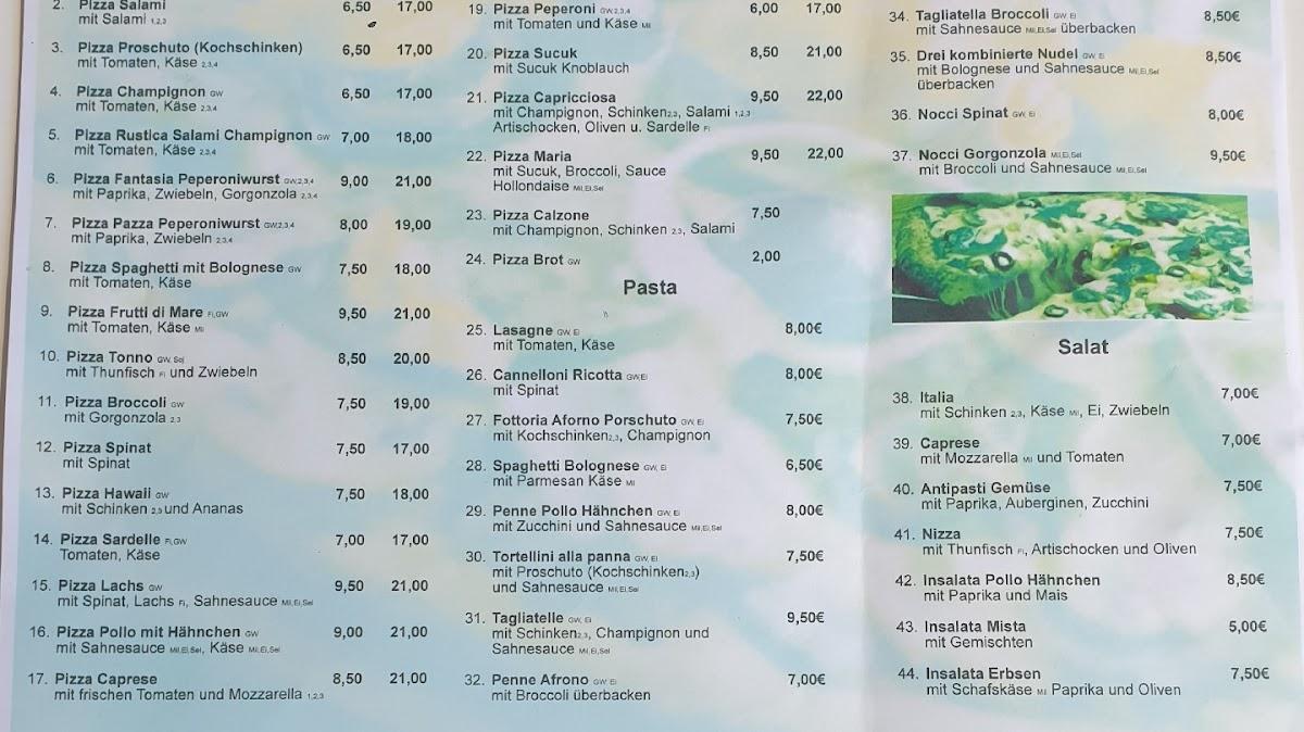 Speisekarte von Schnellimbiss & Pizzeria Erbsen, Adelebsen