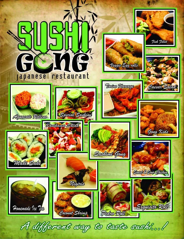 Menu at Sushi Gong restaurant, Douglas