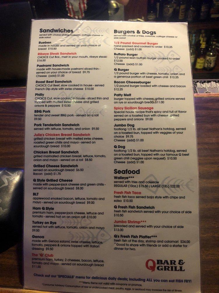 Menu at The Other Q Bar and Grill, Phoenix