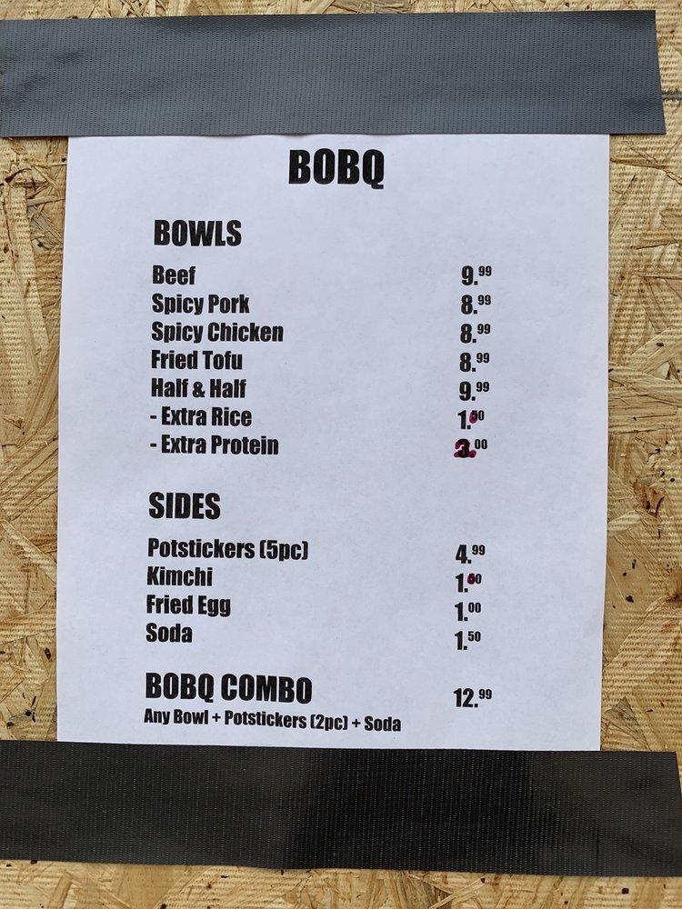 Menu at BOBQ restaurant, St. Louis