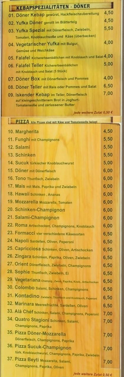 Speisekarte von Beyti restaurant, Karlsruhe