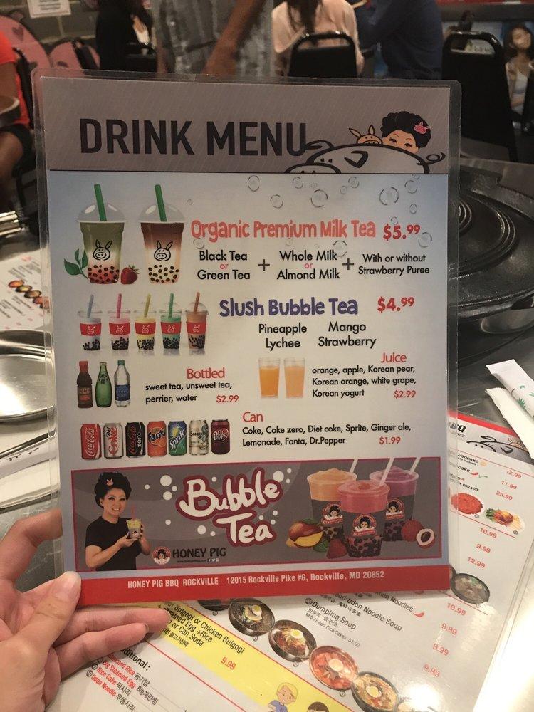 Carta de Honey Pig Korean BBQ, Rockville