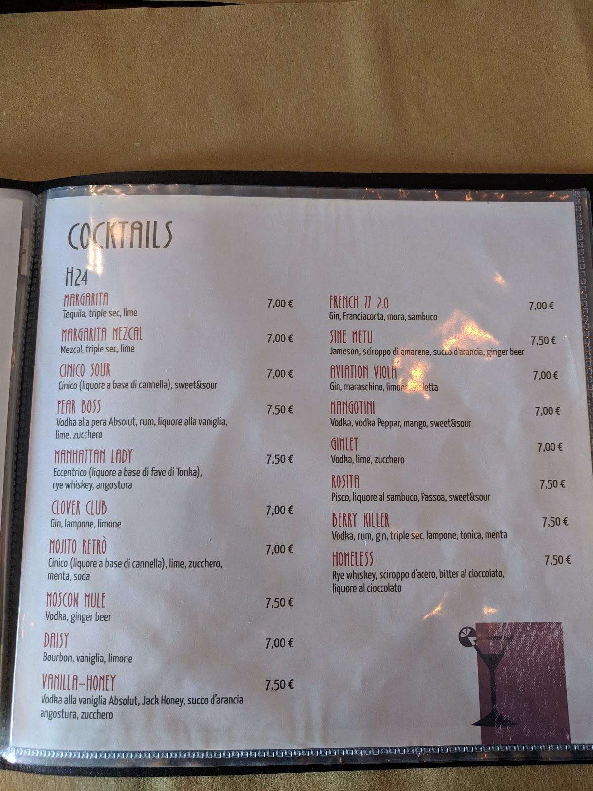 Menu at Retrò pub & bar, Arona