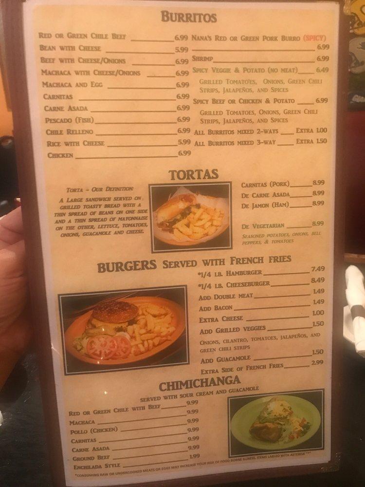 Carta del restaurante The Original La Canasta Mexican Food, Phoenix