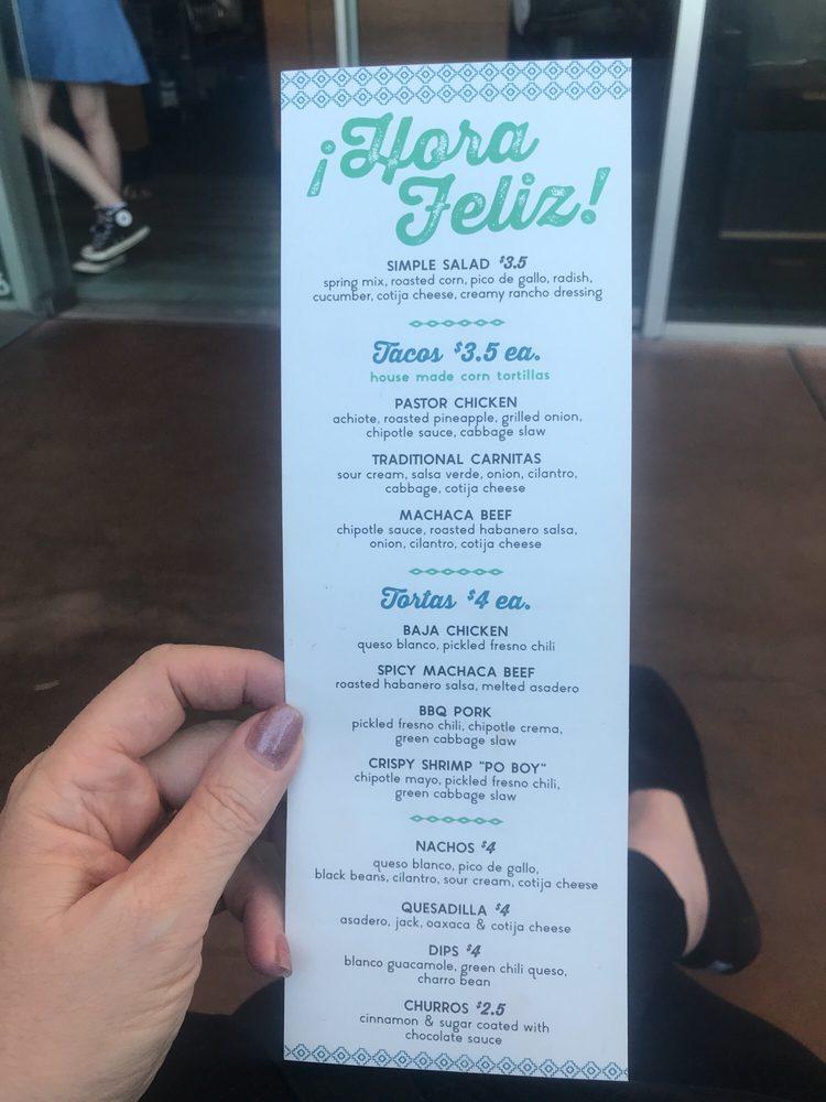 Menu at Blanco Cocina + Cantina pub & bar, Tucson