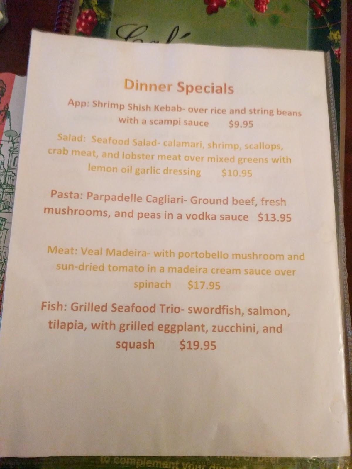 Menu at Cafe Maria, Kingwood, NJ-12