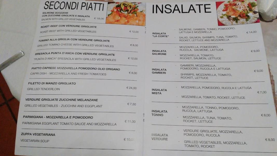 Menu at La Corte di San Maurilio Ristorante pizzeria duomo Milano, Milan
