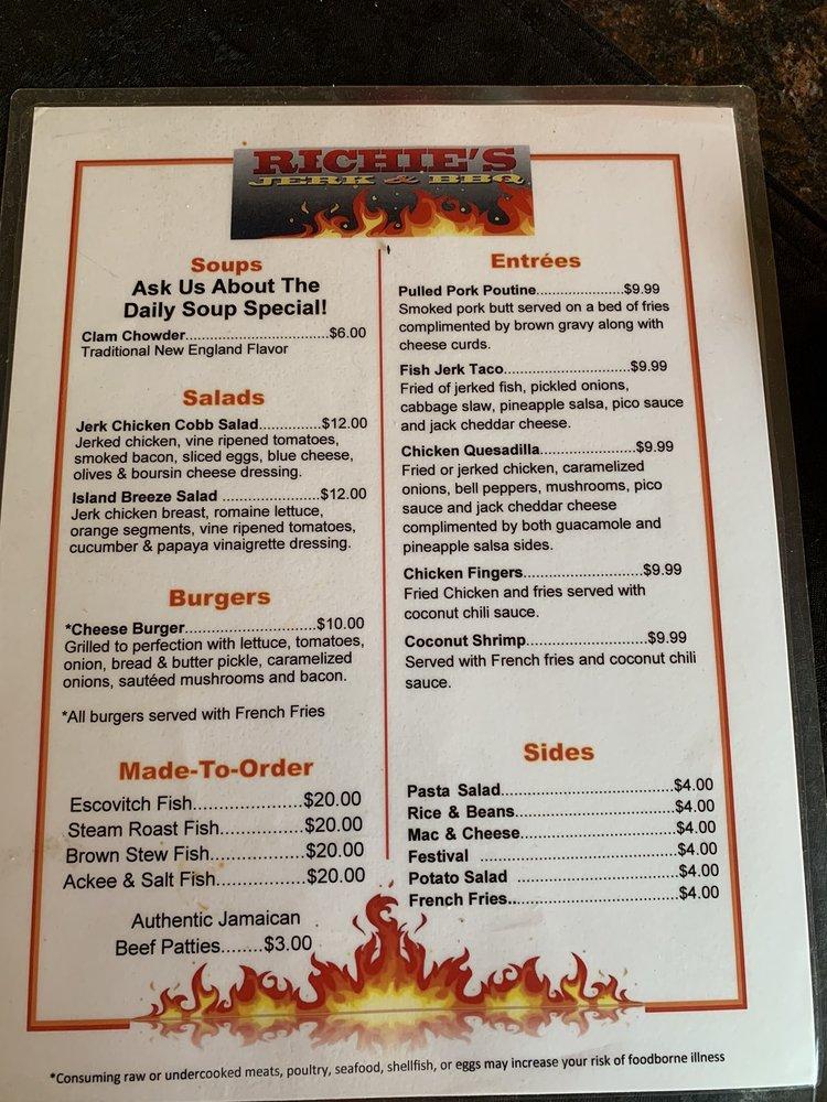Menu at Richie's Jerk&BBQ, Sanford