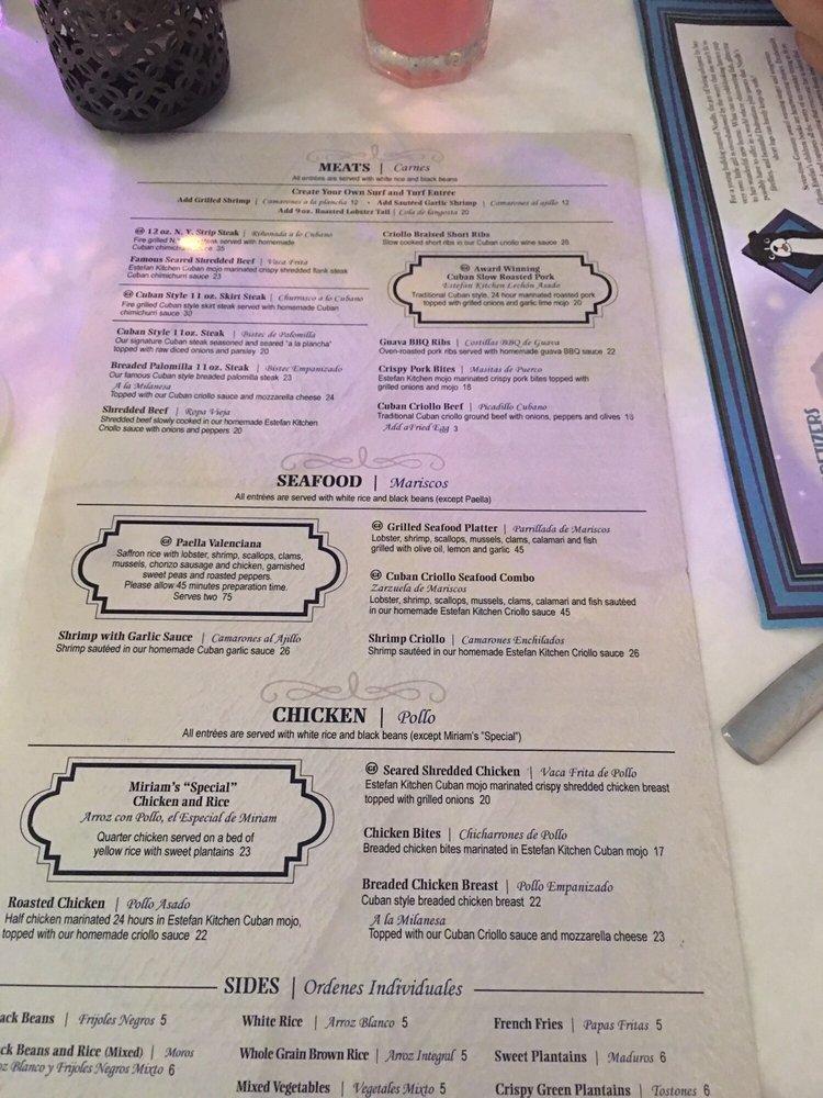 Menu at Bongo's Cuban Cafe, Lake Buena Vista, Buena Vista Dr