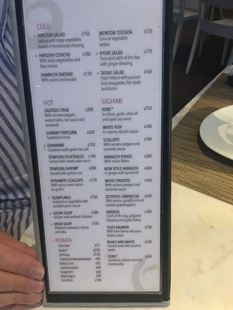 Menu at Hotel Mousai Puerto Vallarta restaurant, Puerto Vallarta