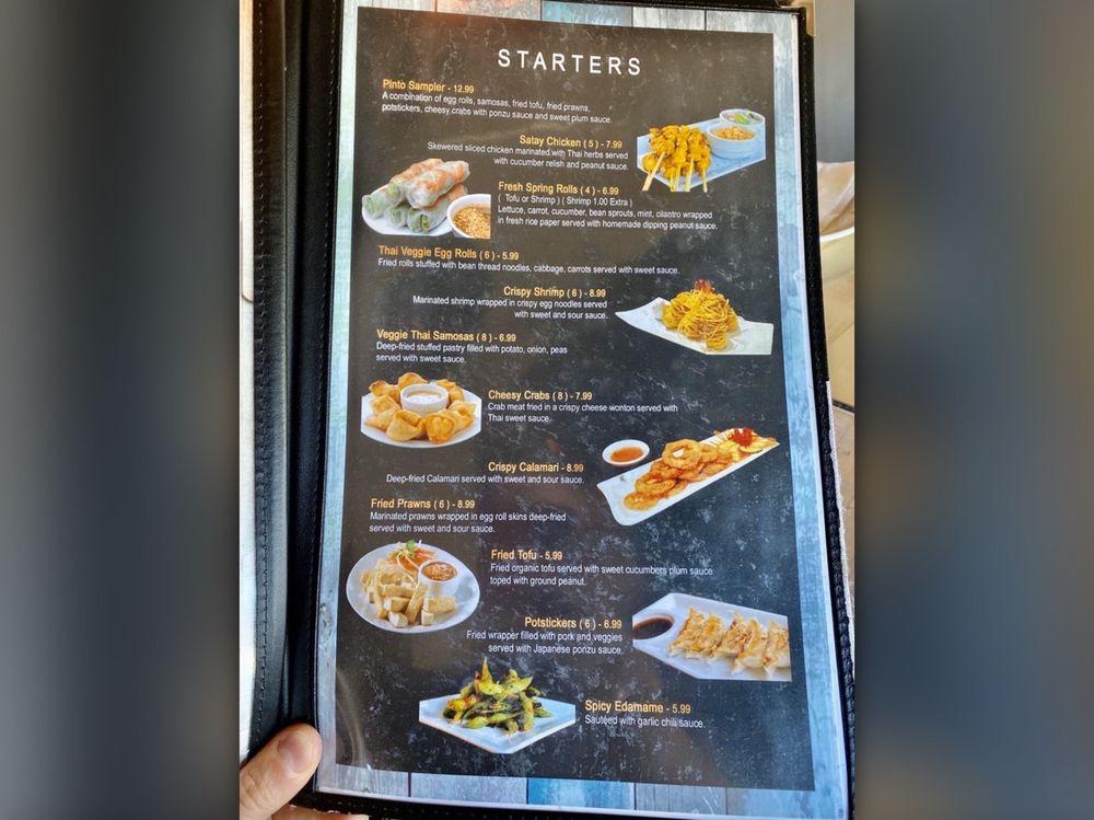Menu at Pinto Thai Ramona restaurant, Ramona
