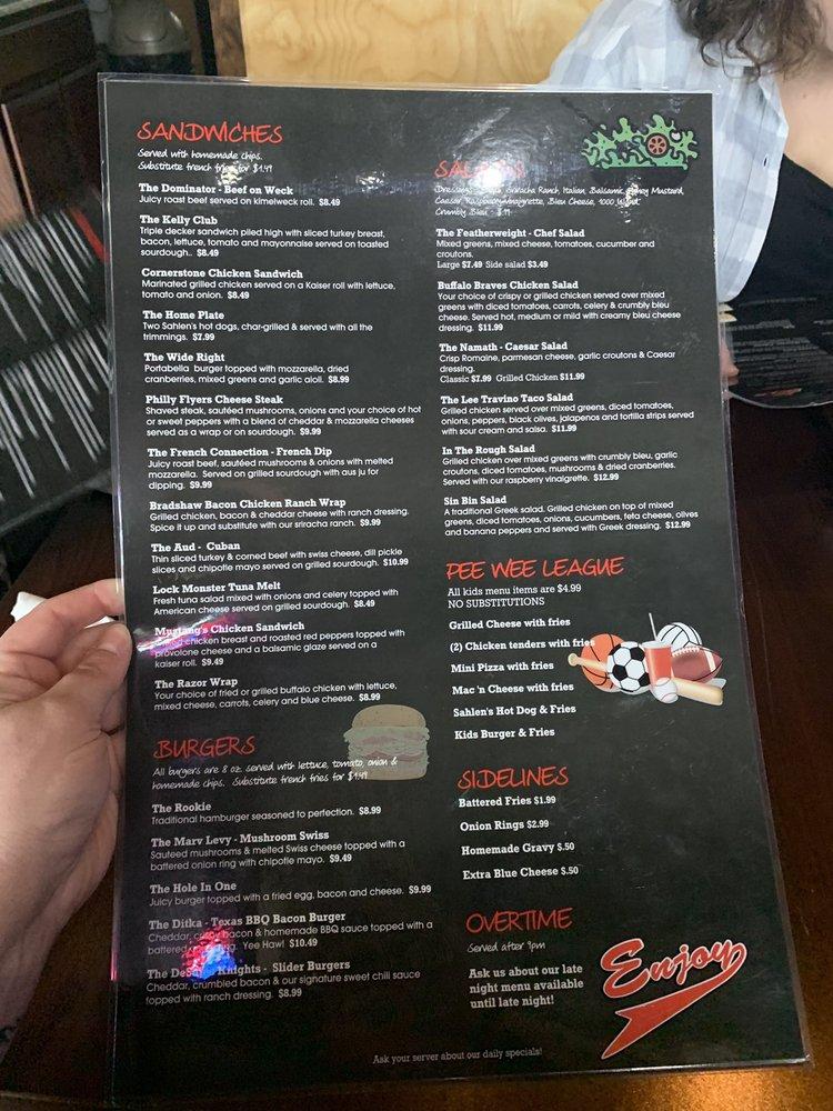 Menu at The Penalty Box pizzeria, Lockport