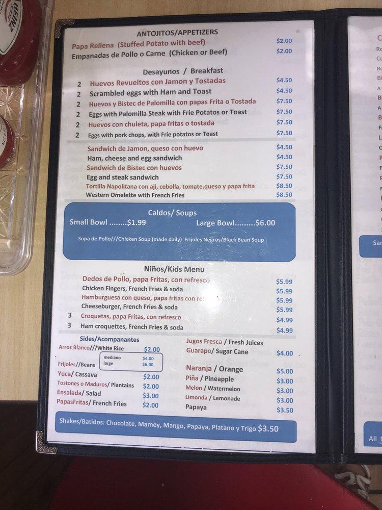 Menu at Union Bakery, Lake Worth