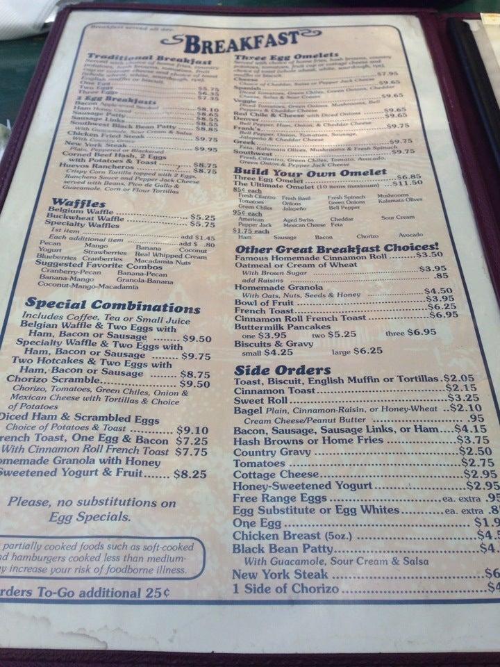 Menu at Dinner Bell Cafe, Prescott