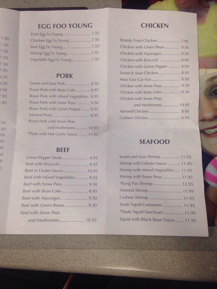 Menu at Dragon Inn restaurant, Marysville