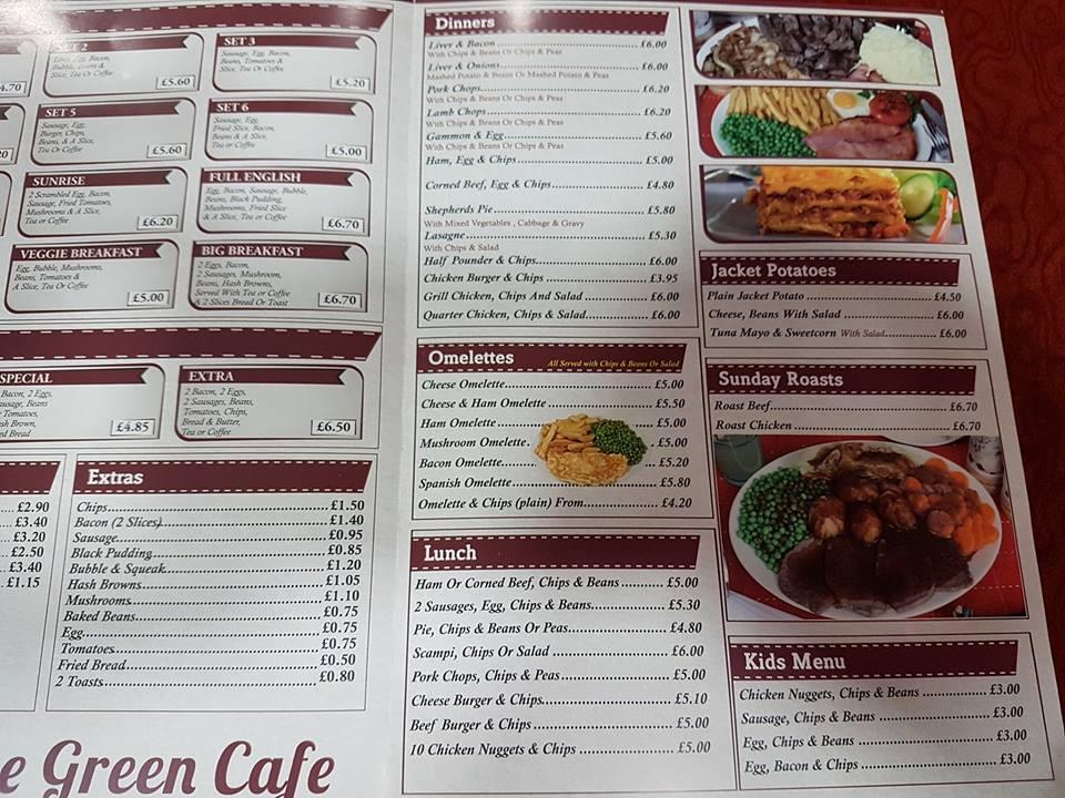 Menu at Furnace Green Cafe, Crawley