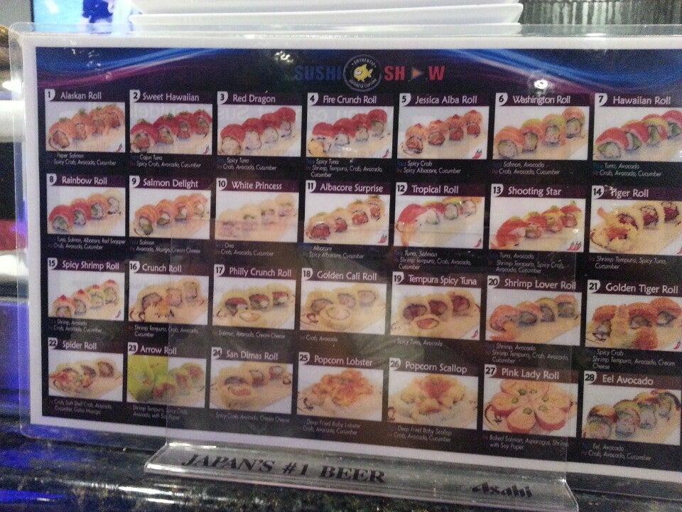 Menu at Show Sushi restaurant, San Dimas