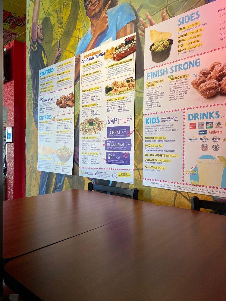 Menu at Tijuana Flats restaurant, Raleigh, 1310 E Millbrook Rd