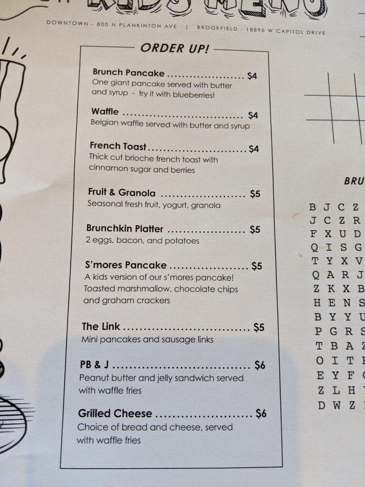 Menu at Brunch It Up restaurant, Brookfield