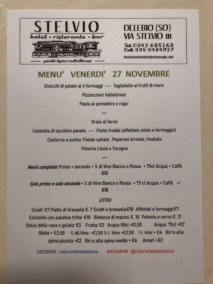 Menu at Hotel Ristorante Stelvio, Delebio