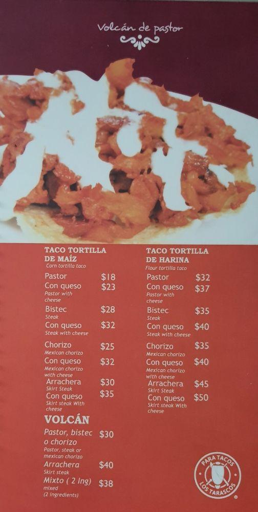 Carta del restaurante Los Tarascos-La Luna, Cancún, Avenida La Luna Mz ...