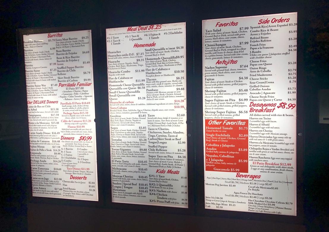 Menu at My Taco Express restaurant, Hanover Park