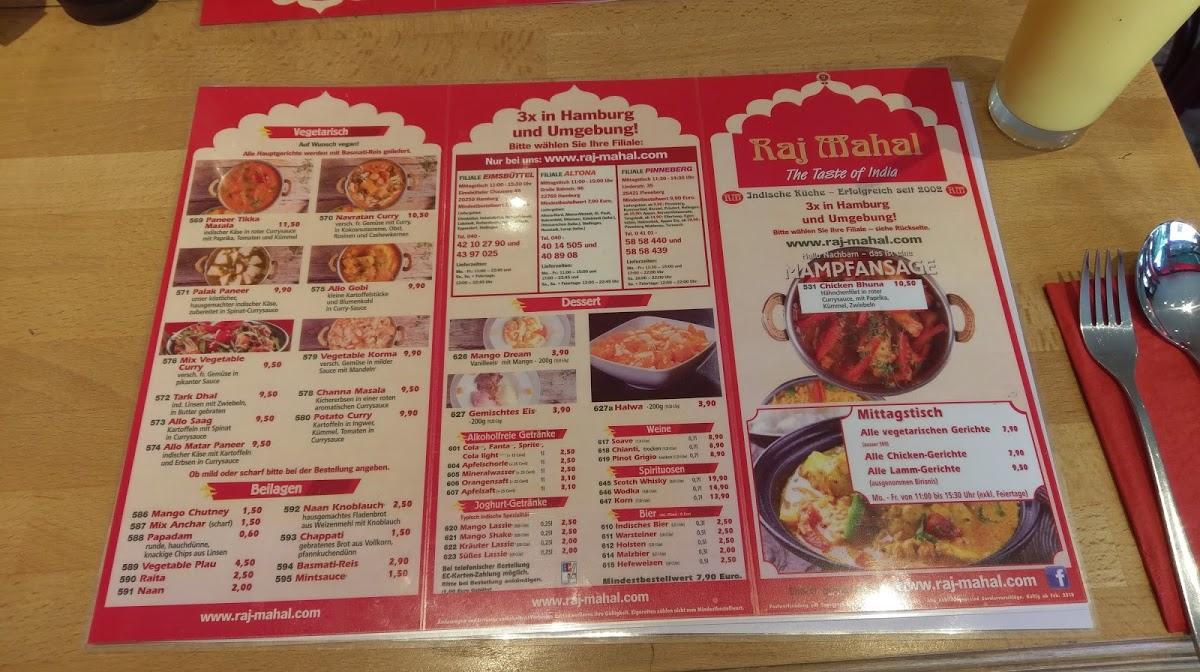 Menu at Raj Mahal - Pinneberg restaurant, Pinneberg