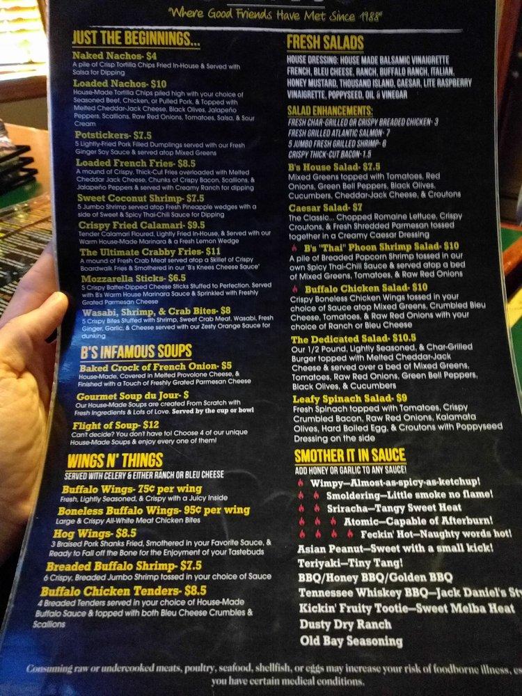 Menu at Joey B's pub & bar, Palmerton