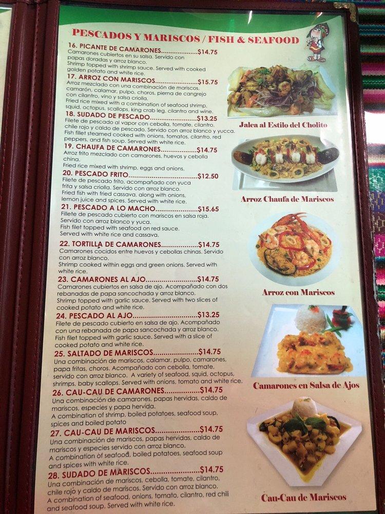 Menu at Parrilla's Cholito restaurant, Downey