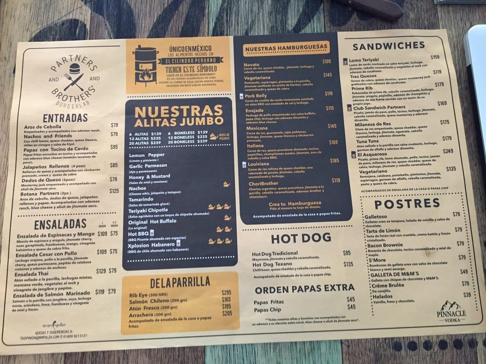 Menu at Club Roma, Mexico City, Calle de Durango 175