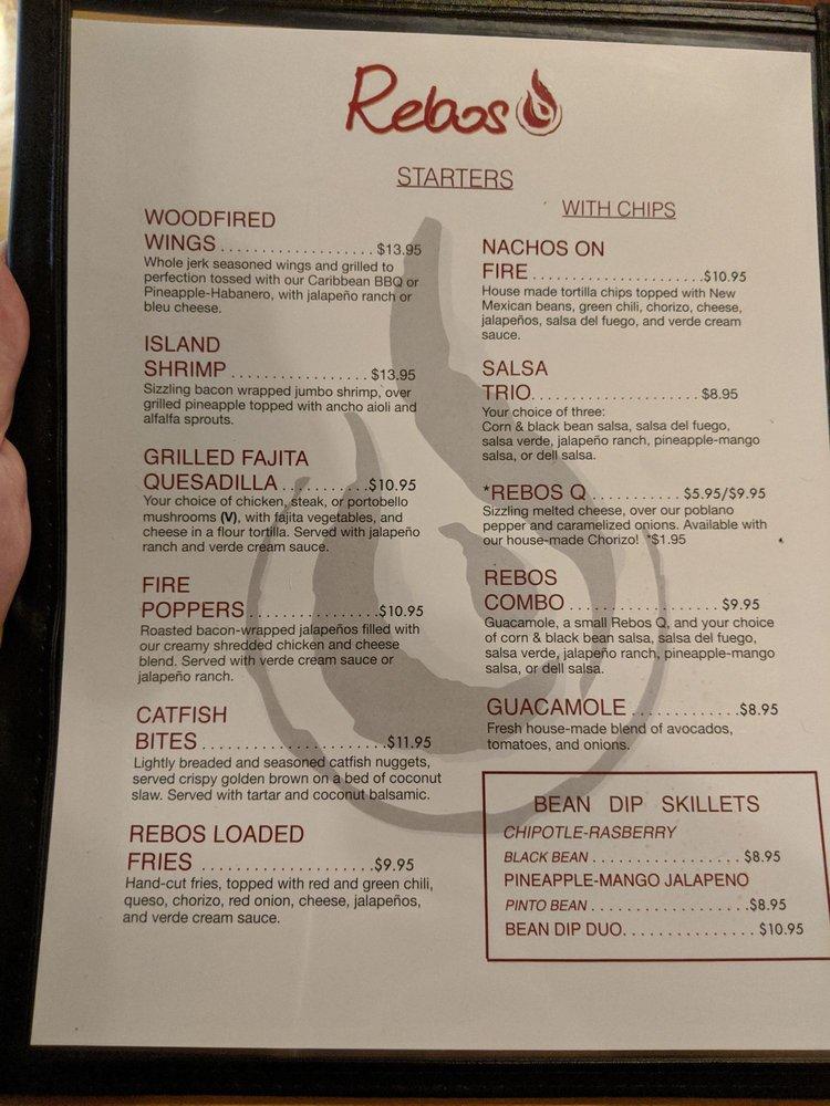 Menu at Rebos pub & bar, Sioux City