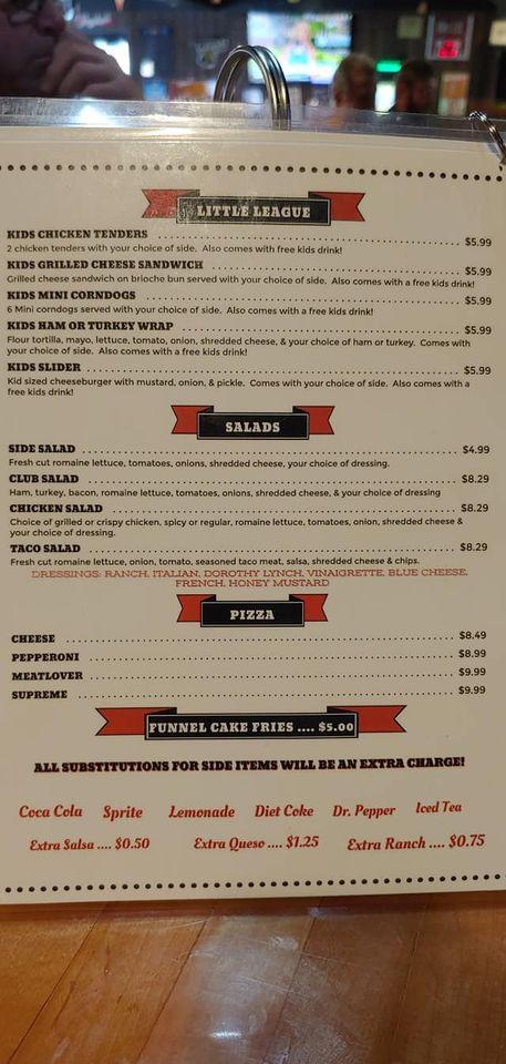 Menu at The Keg Sportsbar And Grill, Colwich