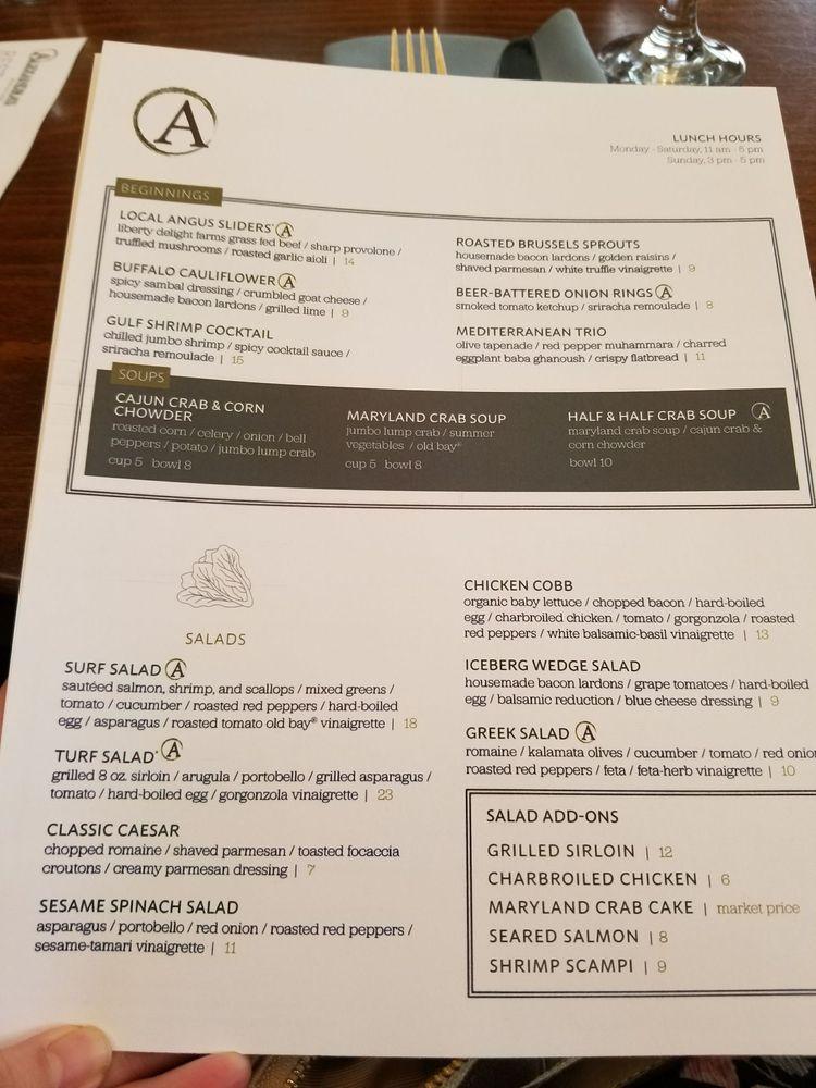 Menu at Alexandra's Restaurant, Ellicott City