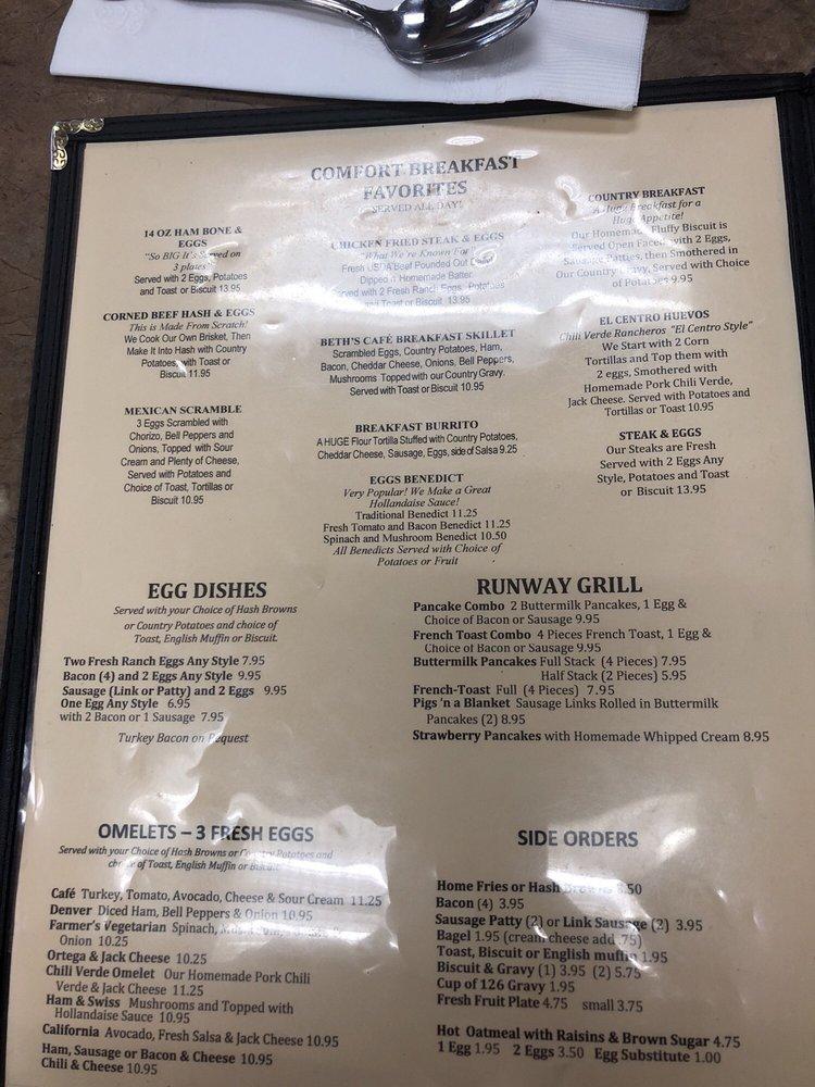 Menu at Flight 126 Cafe, Santa Paula