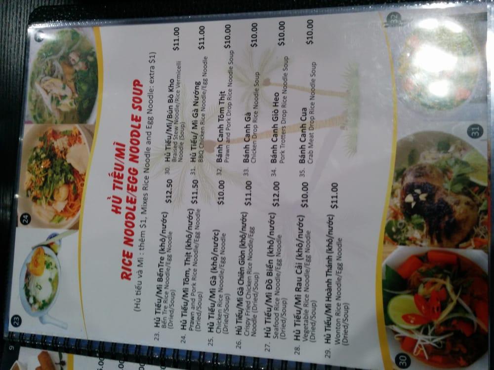 Menu at Hủ Tiếu Mì BẾN TRE restaurant, Morley