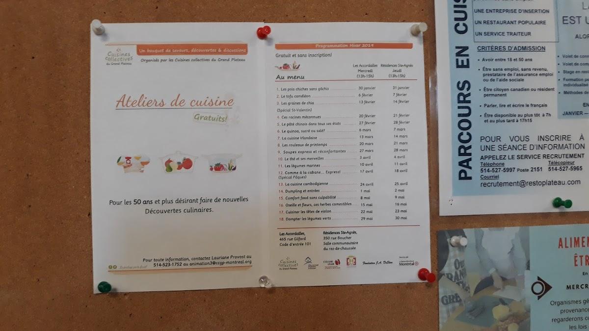 Menu au Resto Plateau restaurant, Montréal