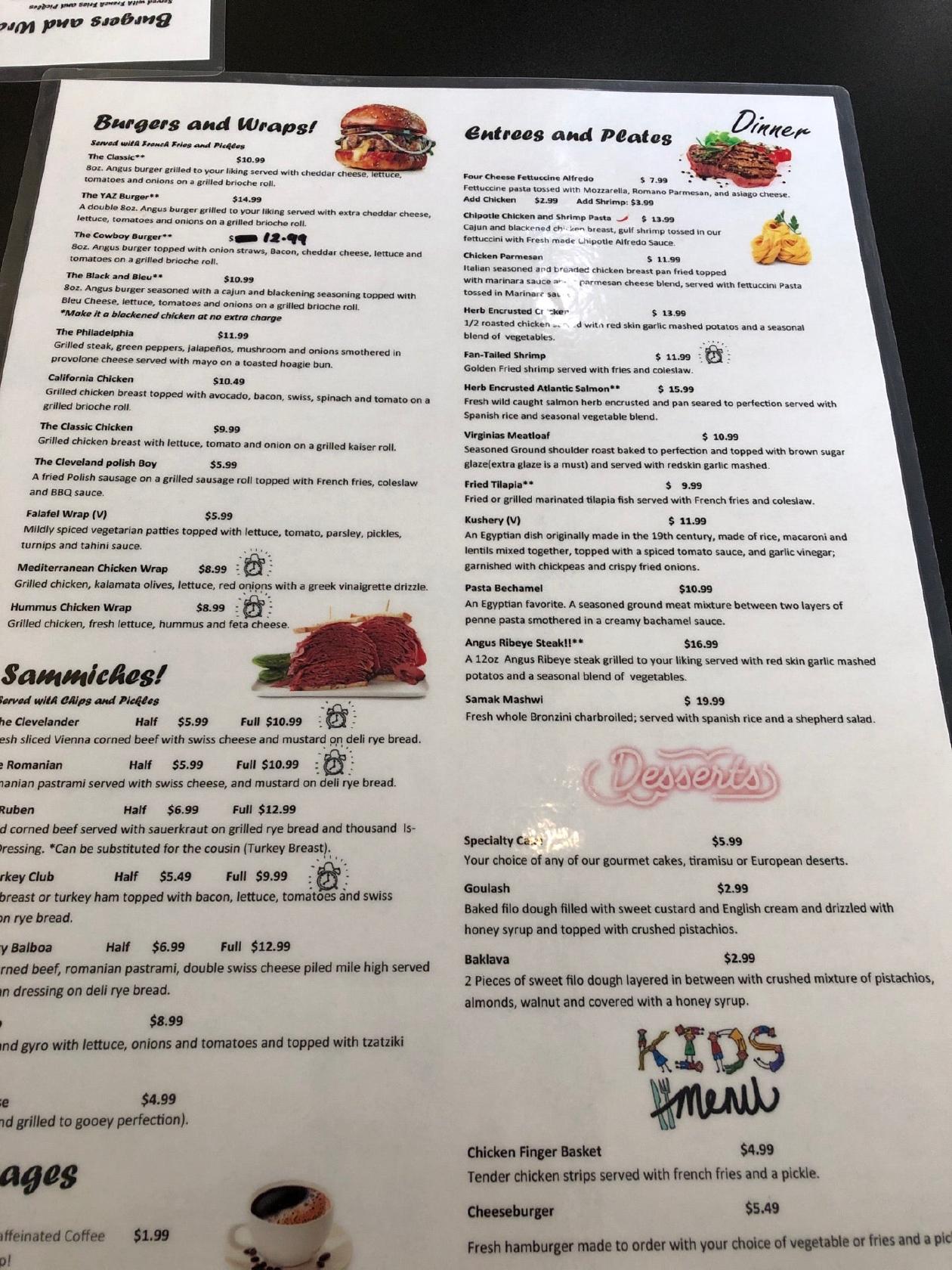 Menu at Urban Kitchen & Deli restaurant, Cleveland