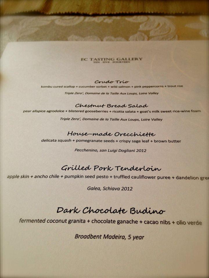 Menu at EC Tasting Gallery restaurant, Ellicott City