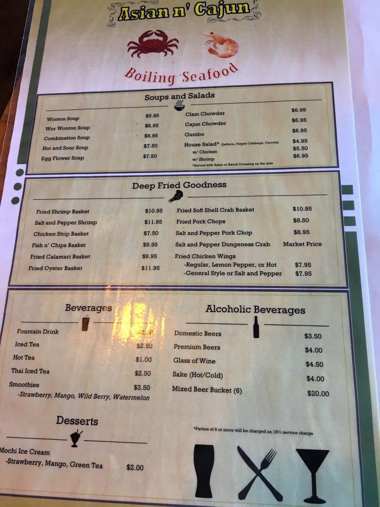 Menu at Grand Asian N Cajun restaurant, Roseville