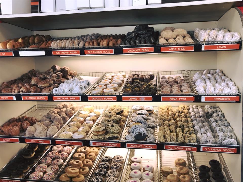 Menu at Grandad's Donuts cafe, Hamilton