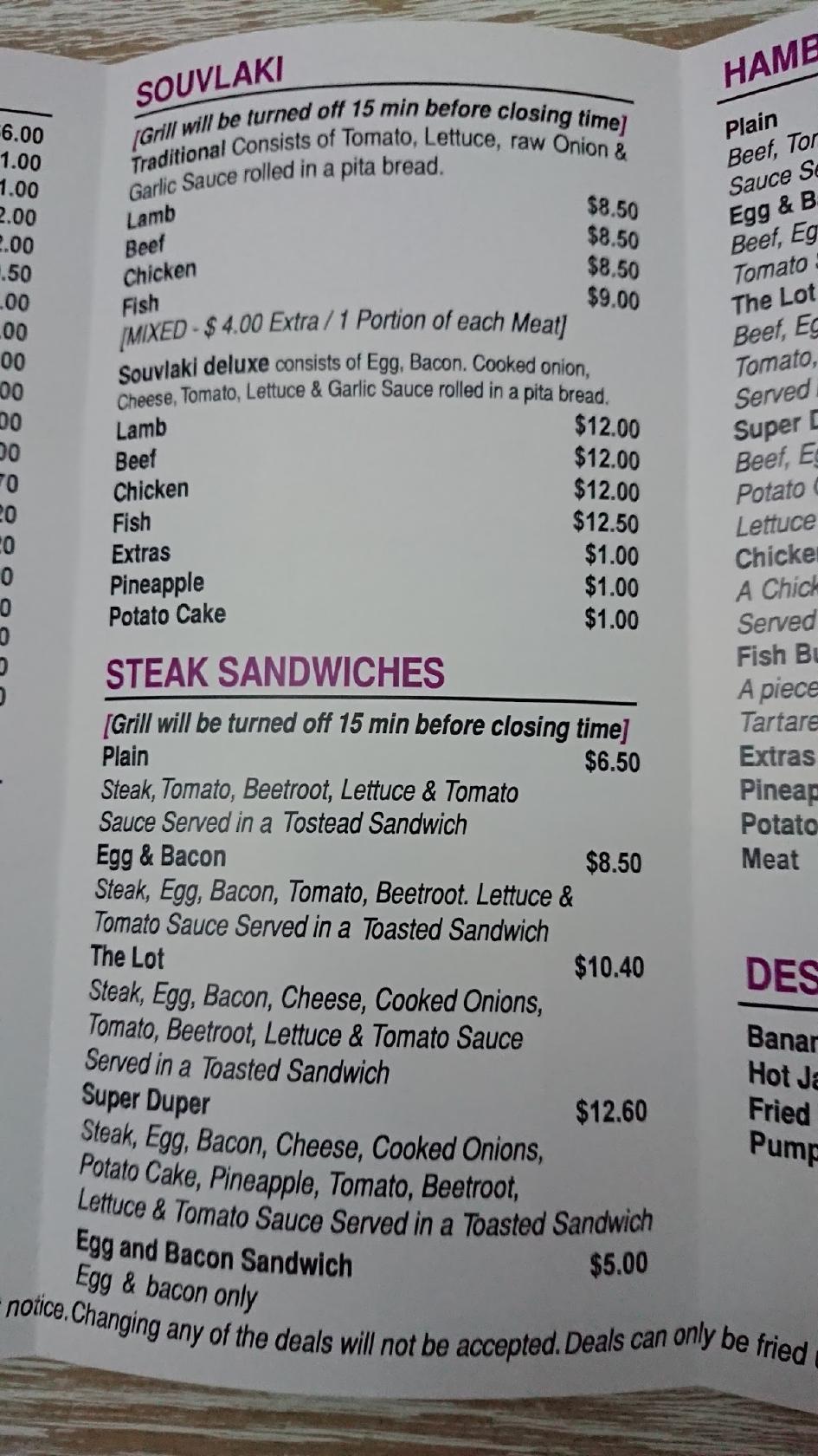 Menu at Seafood Delish restaurant, Greenvale, Shop 5