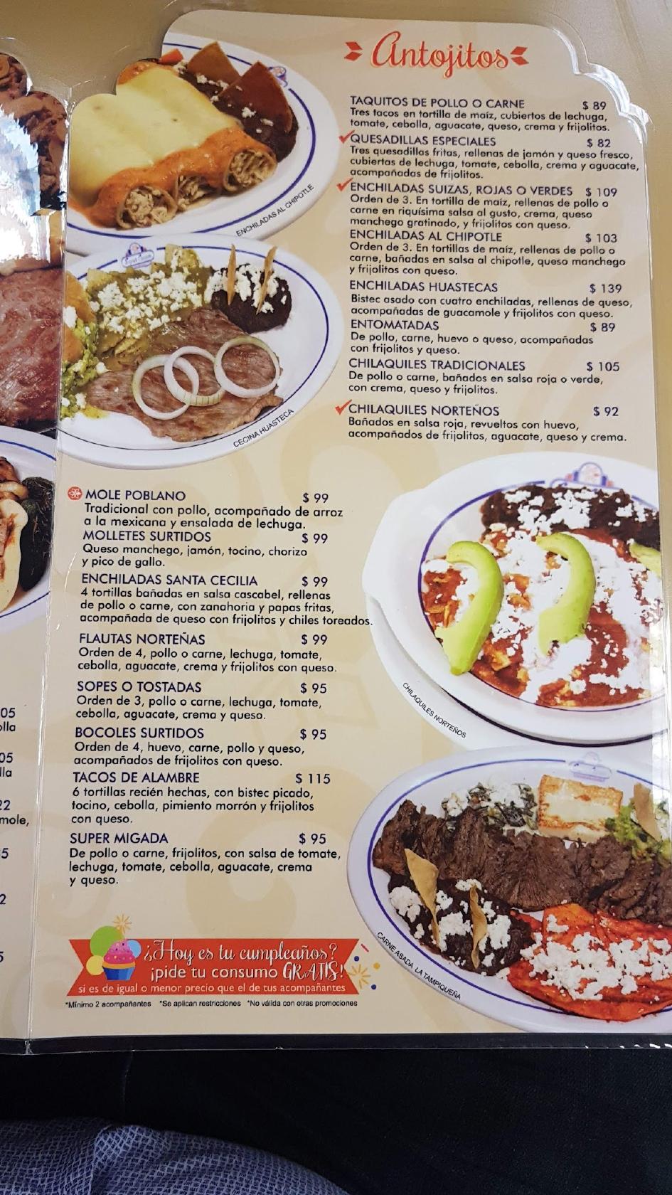 Menu at Super Cream restaurant, Tampico, Av. Ejército Mexicano 1