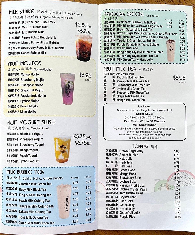 Menu at Tsaôcaa - St Augustine pub & bar, St. Augustine