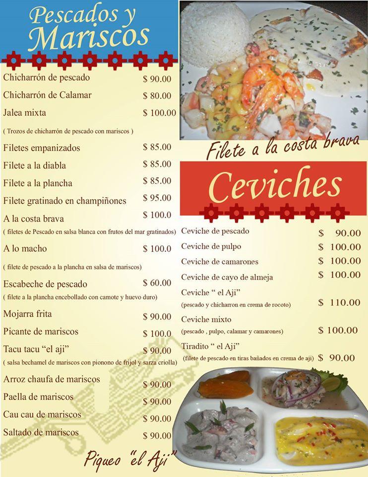 Menu at El Ají -Restaurante Peruano Monterrey, Monterrey