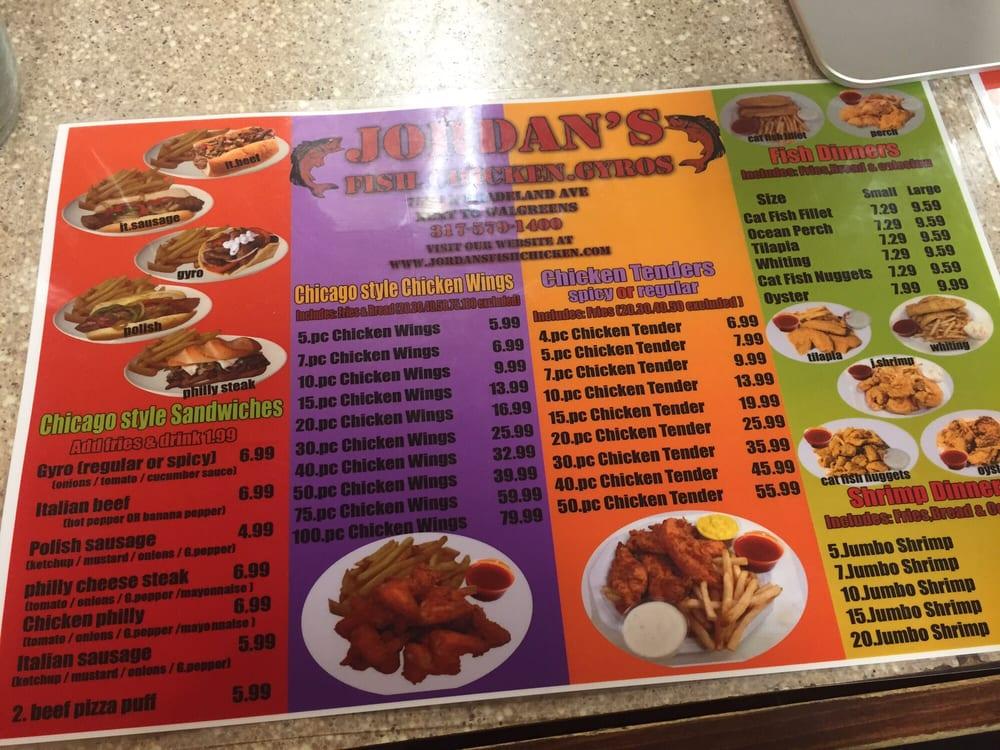 Carta del restaurante Jordan's Fish, Chicken & Gyros, Indianapolis ...
