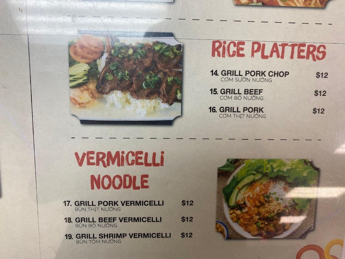 Menu at Van Vietnamese Cuisine restaurant, Hilo