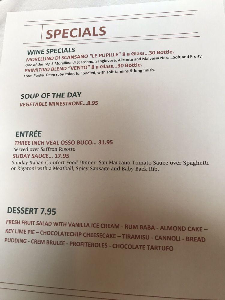 Menu at Chianti Ristorante Italiano pub & bar, Sarasota