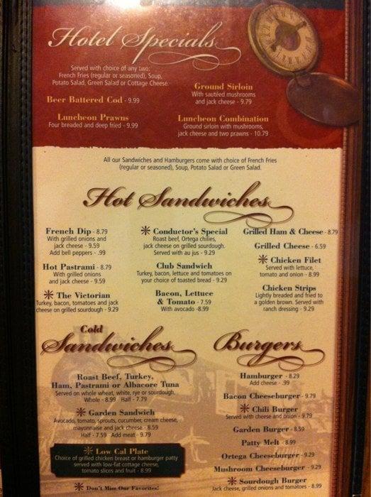 Menu at Deja Vu Restaurant, Redding