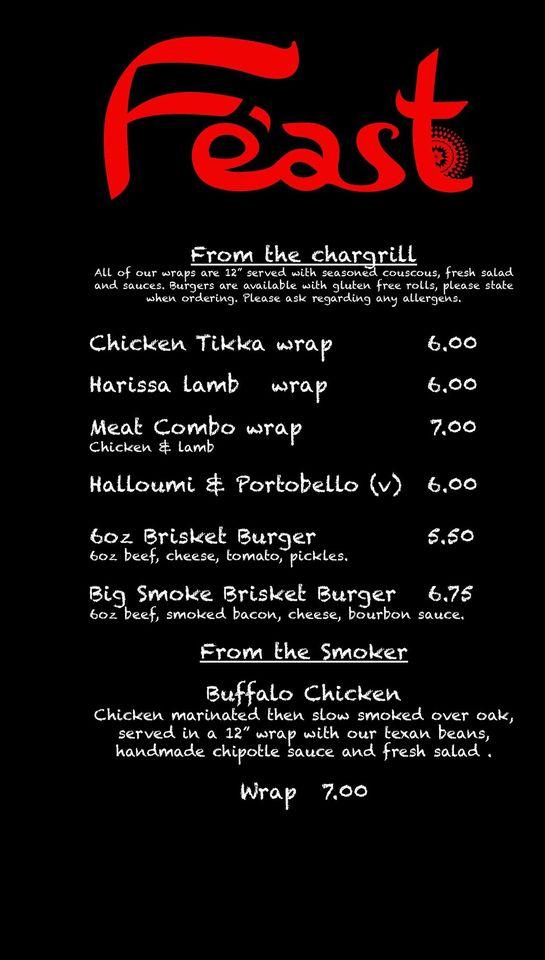 Menu at Fox Inn pub & bar, Harrold